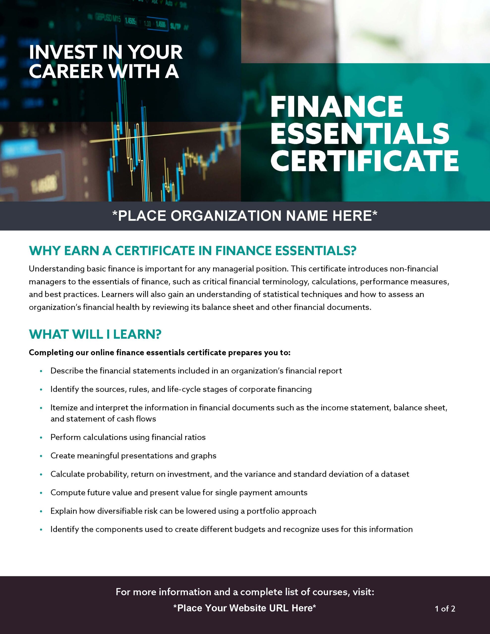Finance Category | Marketing Assets - MindEdge