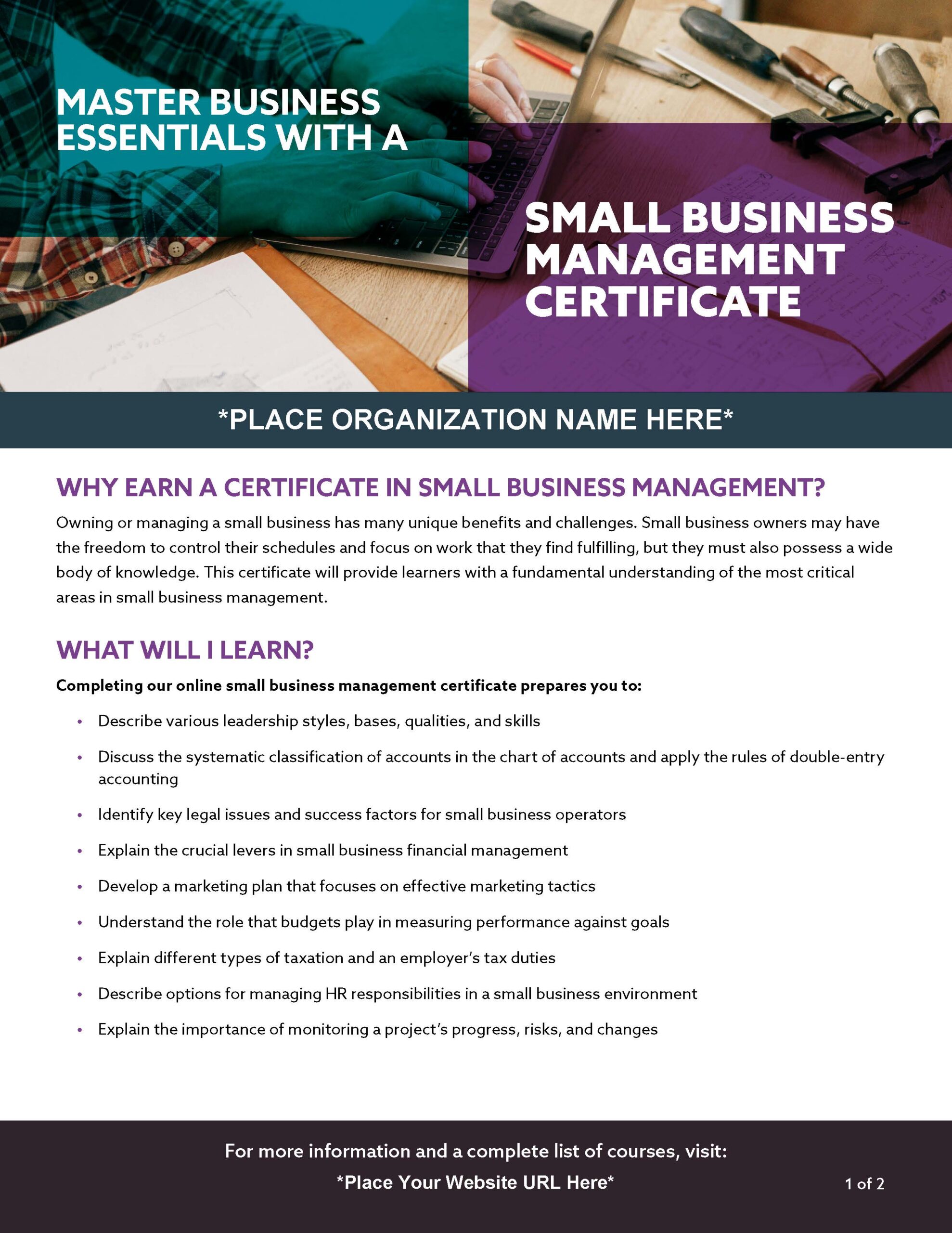 Small Business Management Category | Marketing Assets - MindEdge
